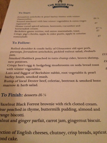 The Rising Sun at Stockcross - All That I'm Eating