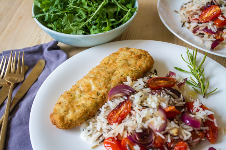 Balsamic Roasted Vegetables and Lemon and Black Pepper Cod with Birds ...